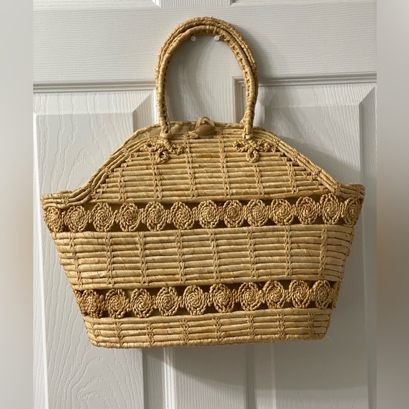 Bags | Beautiful Bamboo Bag Perfect For Picnics And Beach 17 Inches ...